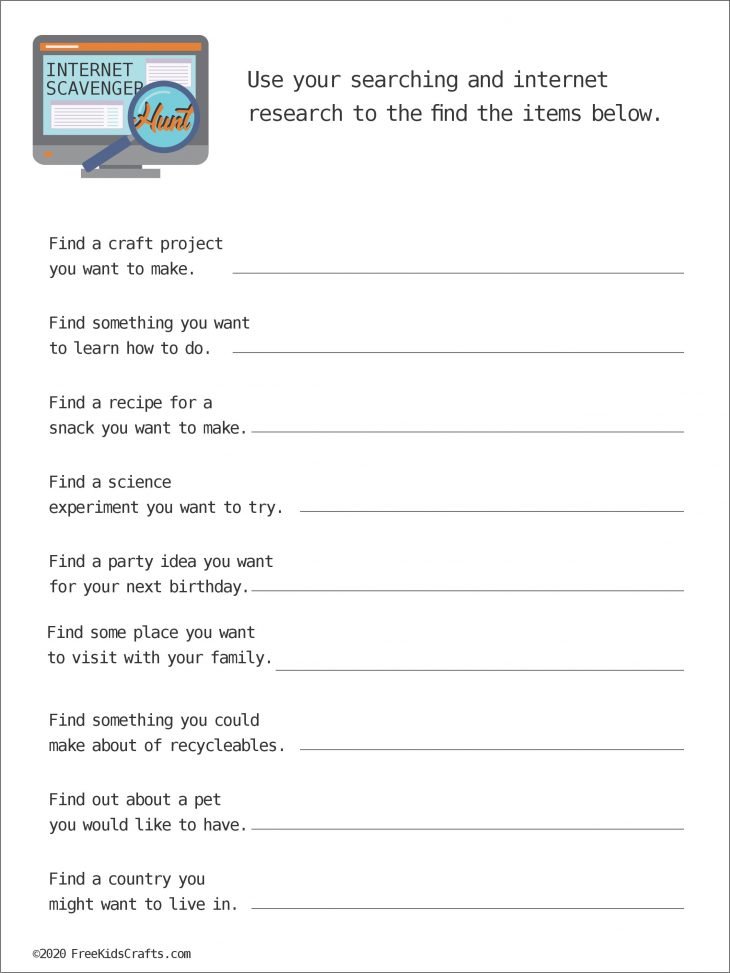 Internet Scavenger Hunt