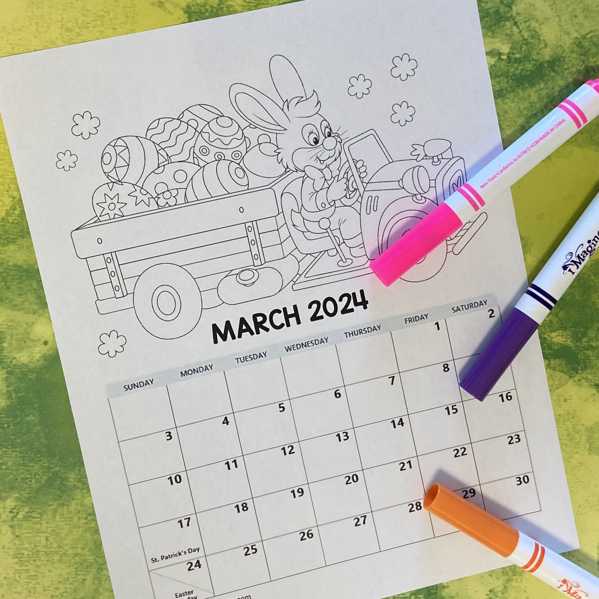 March Coloring Calendar