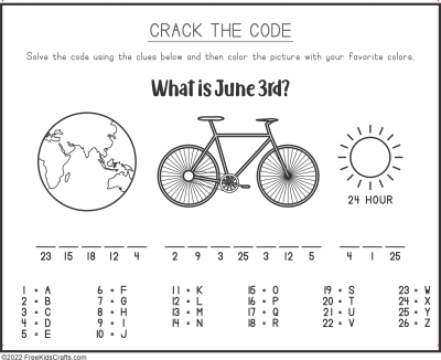 World Bicycle Day Code Worksheet