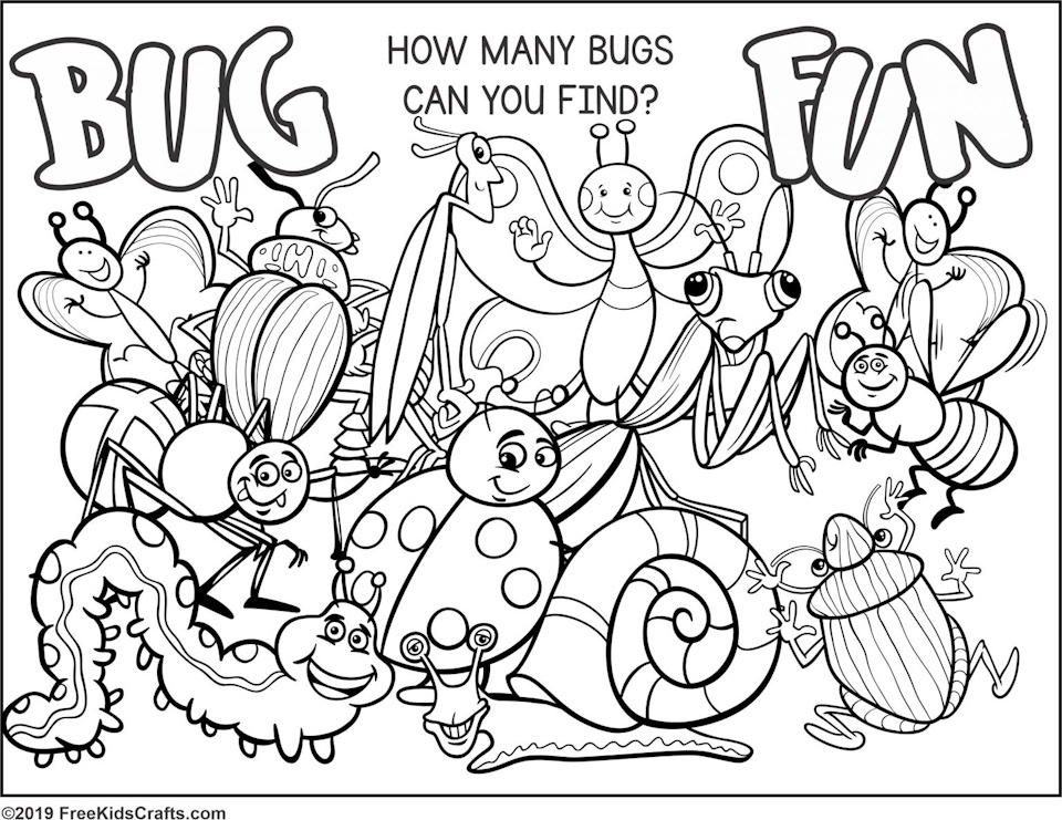 5 Buggy Coloring Pages and Puzzles