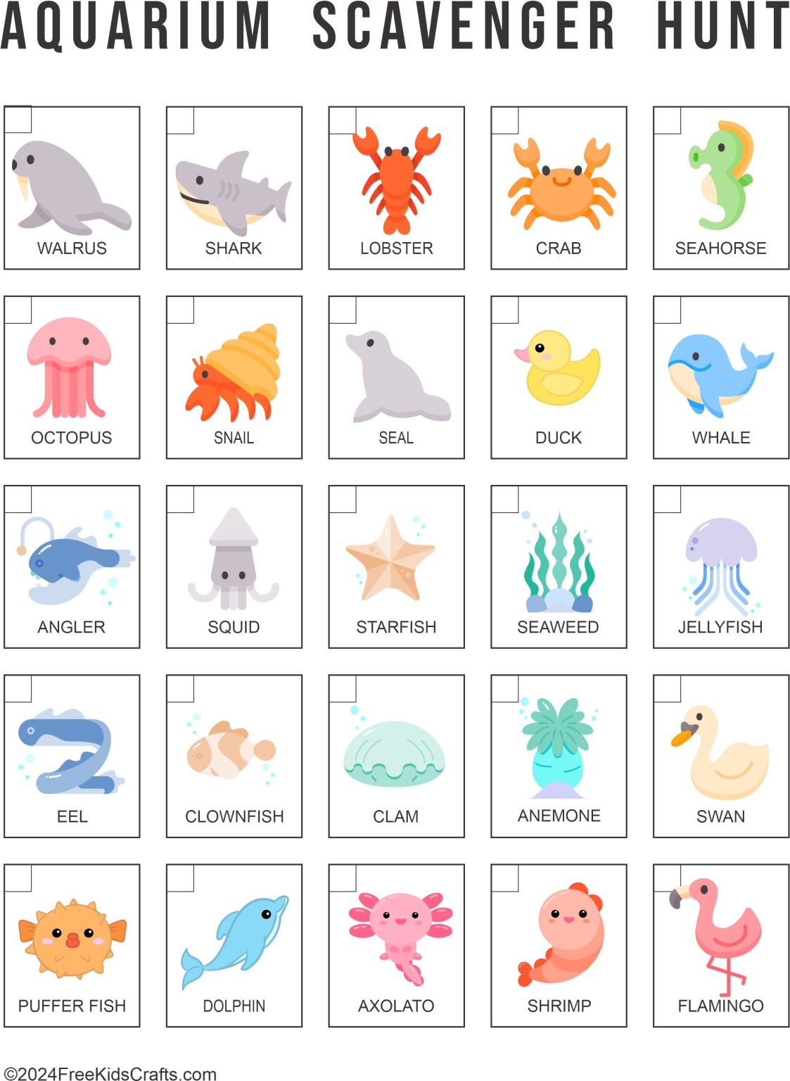 Aquarium Scavenger Hunt