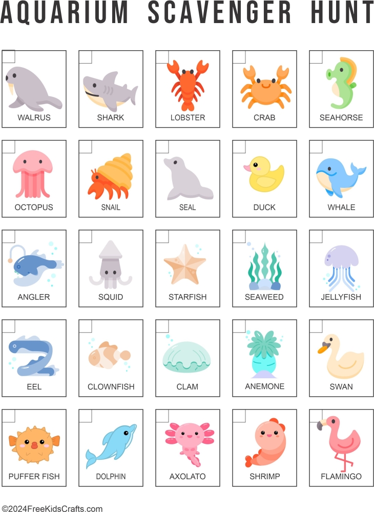 Aquarium Scavenger Hunt